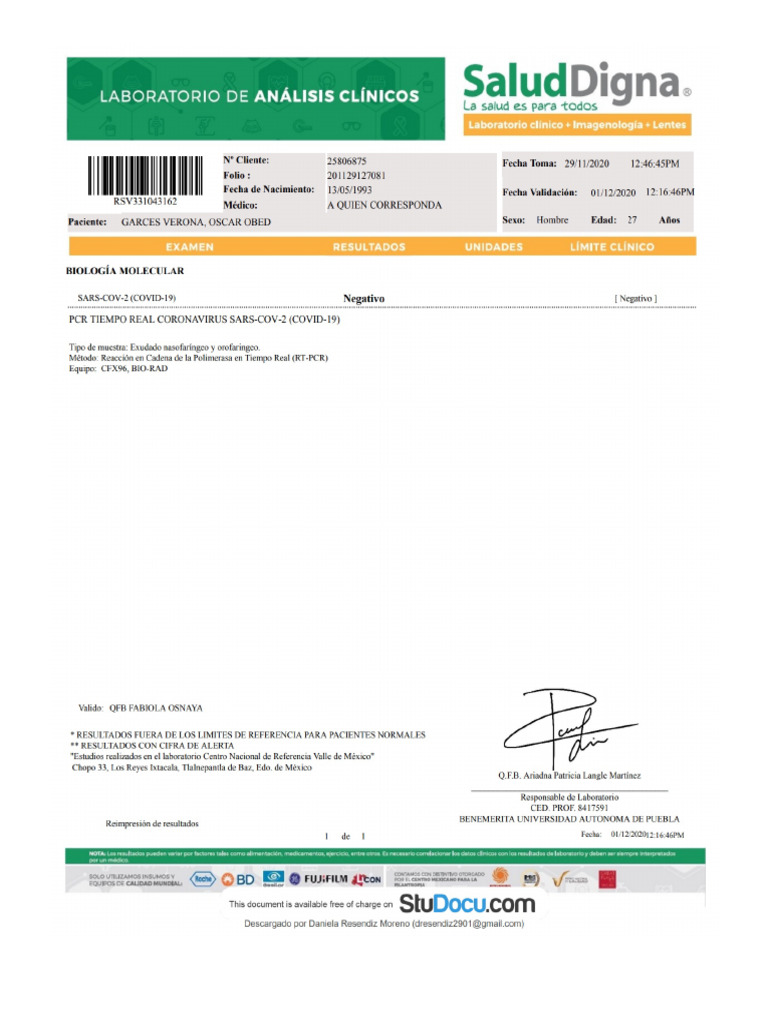 Resultados Salud Digna EDITABLE L5 | PDF