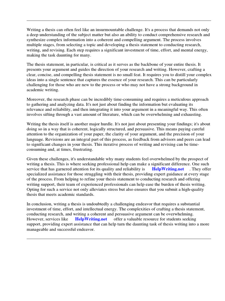 Thesis Statement For Dummies | PDF | Essays | Thesis