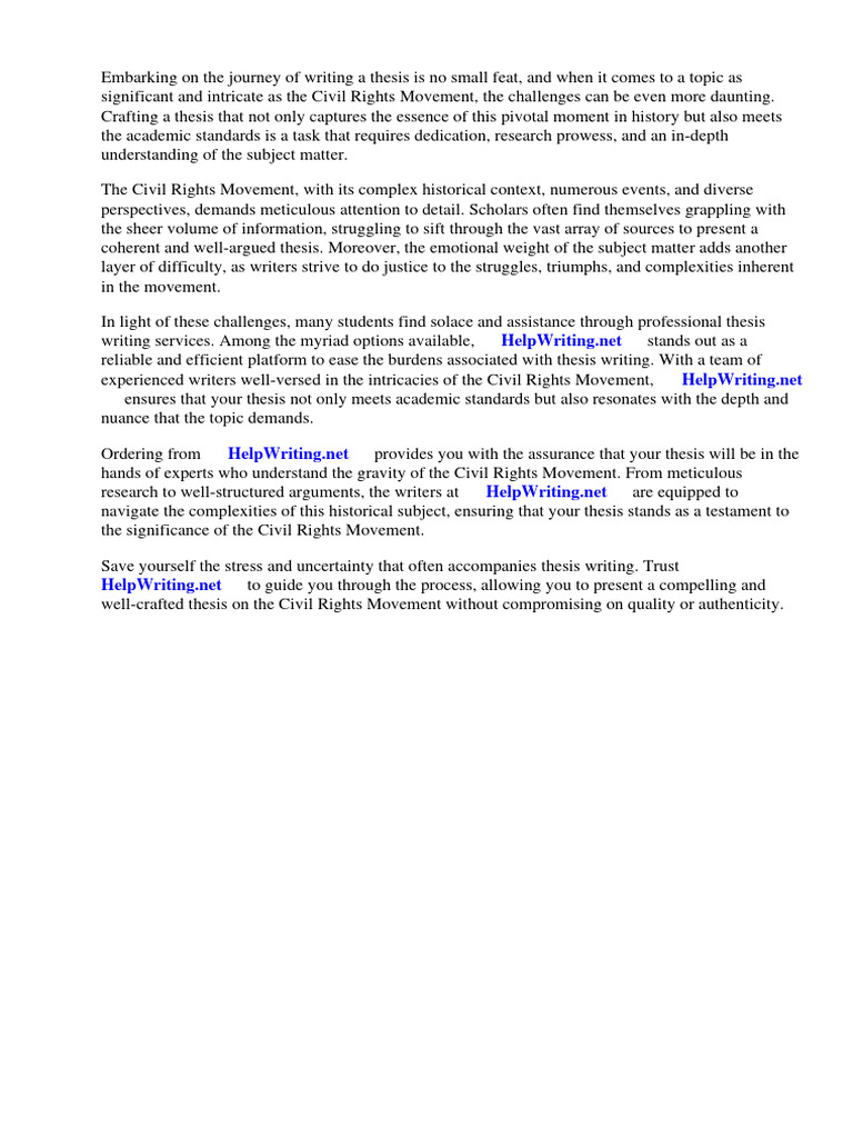Thesis for Civil Rights Movement | PDF | Martin Luther King Jr ...