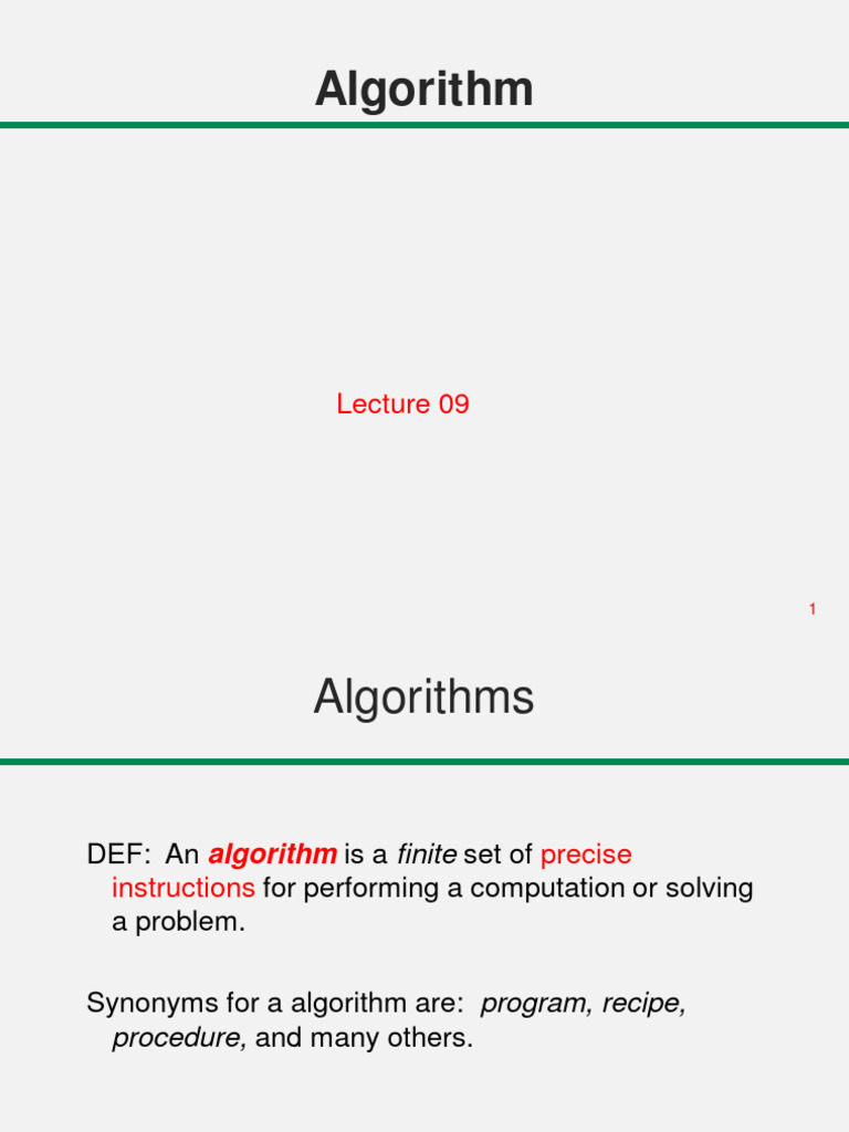 Lecture 09 Algo | PDF | Function (Mathematics) | Mathematical Logic