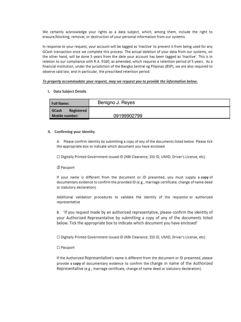 Account Deletion Form | Download Free PDF | Identity Document | Government