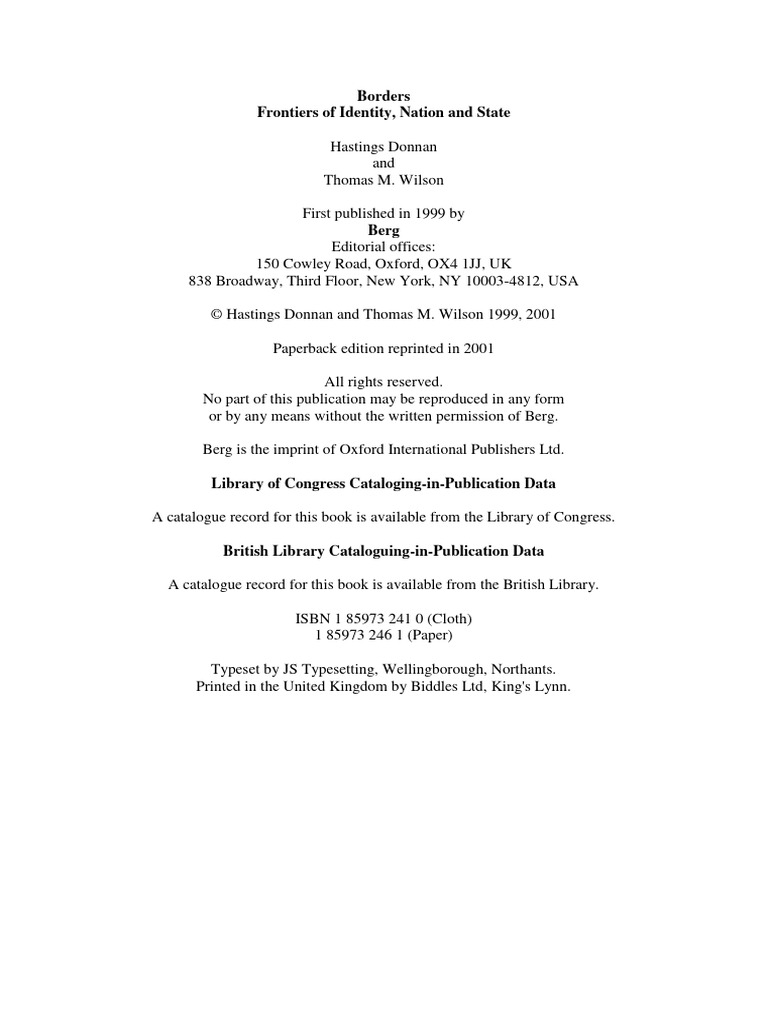 BORDER-RESEARCH-Borders-nations-states-Introd - OK | PDF | Anthropology ...