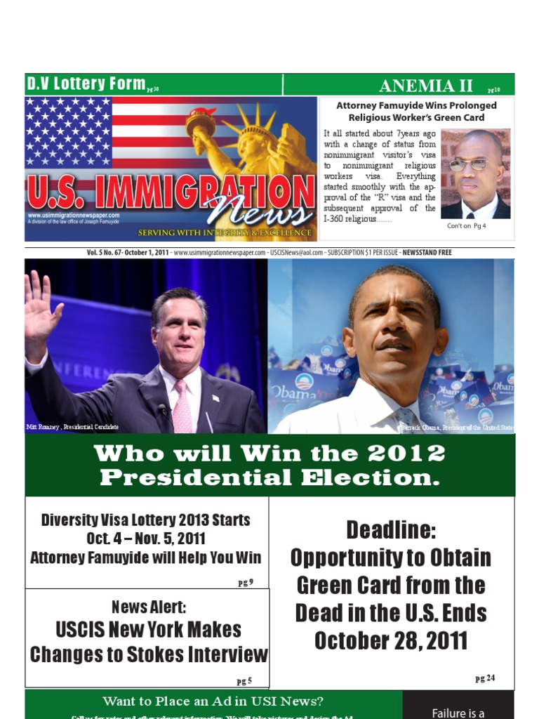 U.S Immigration Newspaper Vol 5 No 65 | PDF | Permanent Residence ...