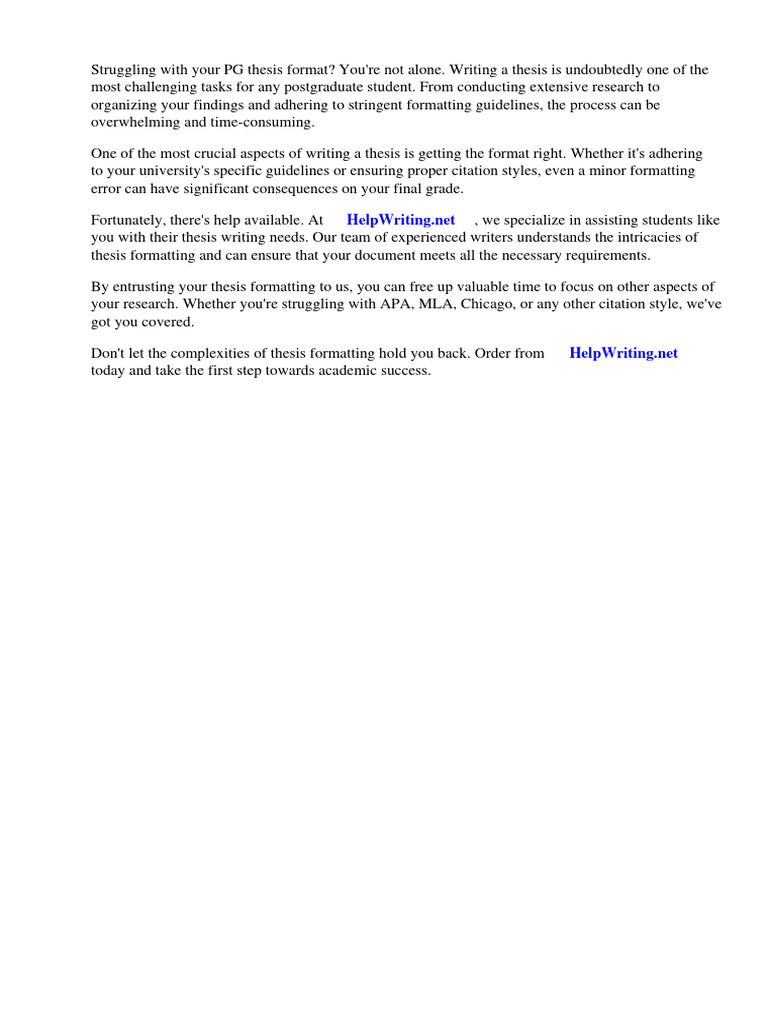 PG Thesis Format | Download Free PDF | Thesis | Human Factors And ...