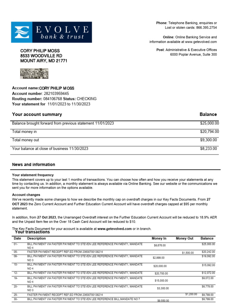 Oct Evolve and Trust | PDF | Transaction Account | Overdraft