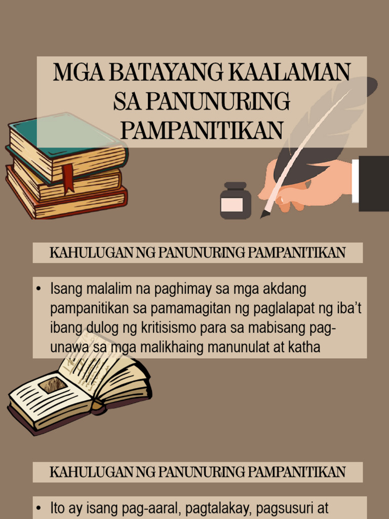 Mga Batayang Kaalaman Sa Panunuring Pampanitikan | PDF