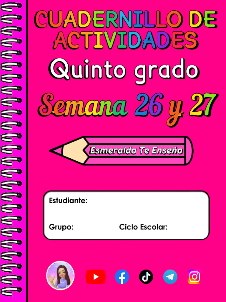 ? 5° S26-S27 - CUADERNILLO DE ACTIVIDADES ? Esmeralda Te Enseña ? ANEXOS? | PDF