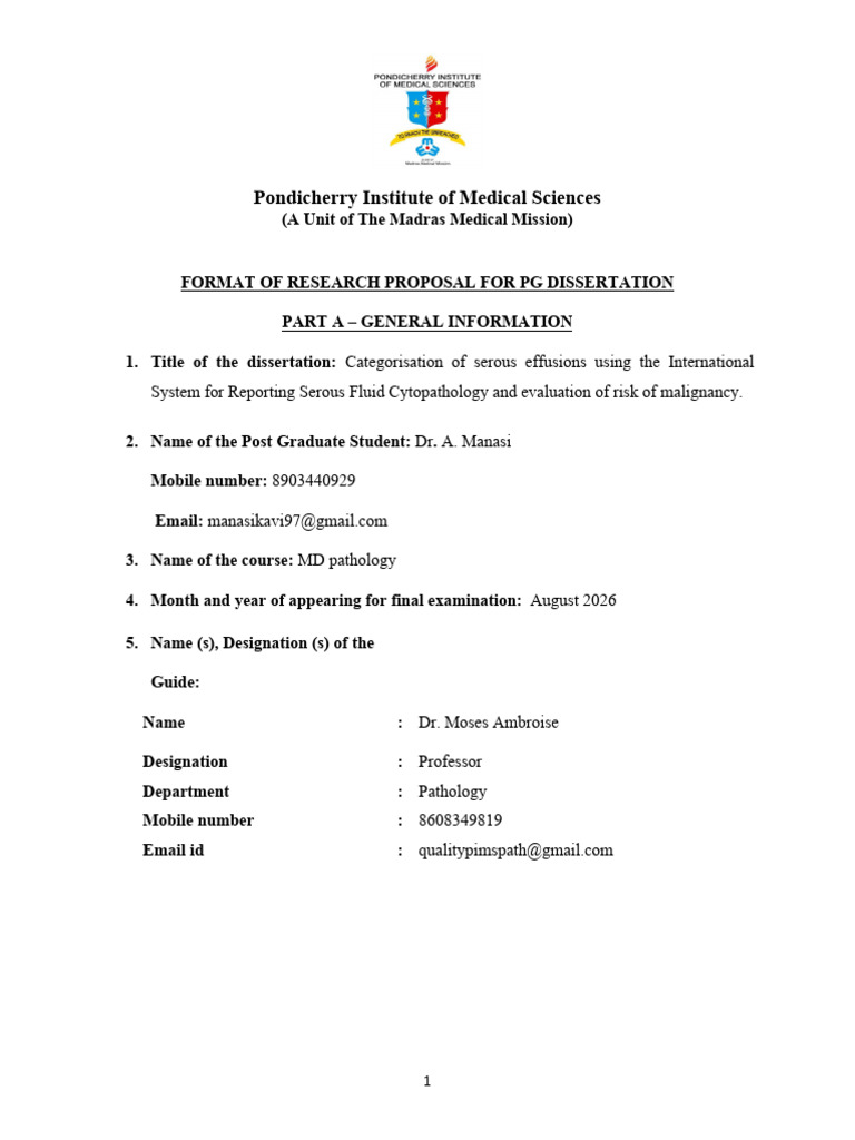 Modified-Dissertation Protocol | PDF | Informed Consent | Pathology