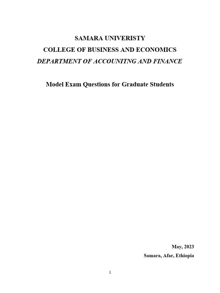 Samara UN Model Exam Acfn | PDF | Fund Accounting | Discounted Cash Flow