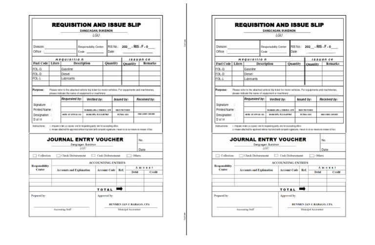 Requisition and Issue Slip - Fuel | PDF