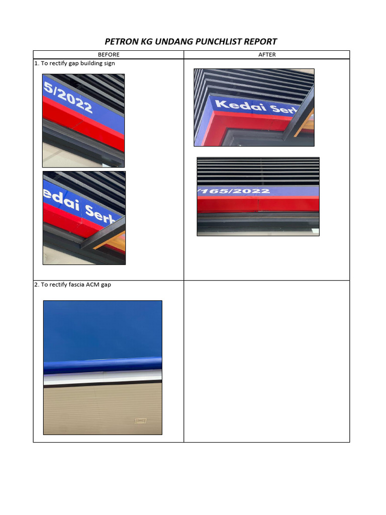 PETRON KG UNDANG - Punchlist Report | PDF