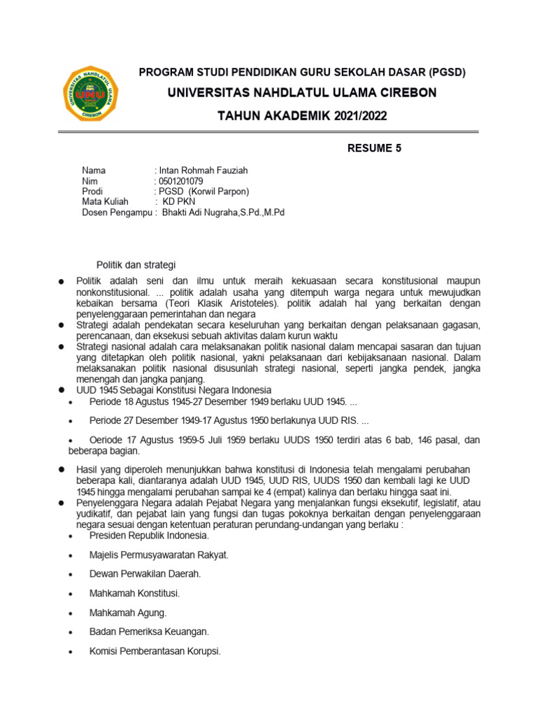 Resume Kuliah | PDF