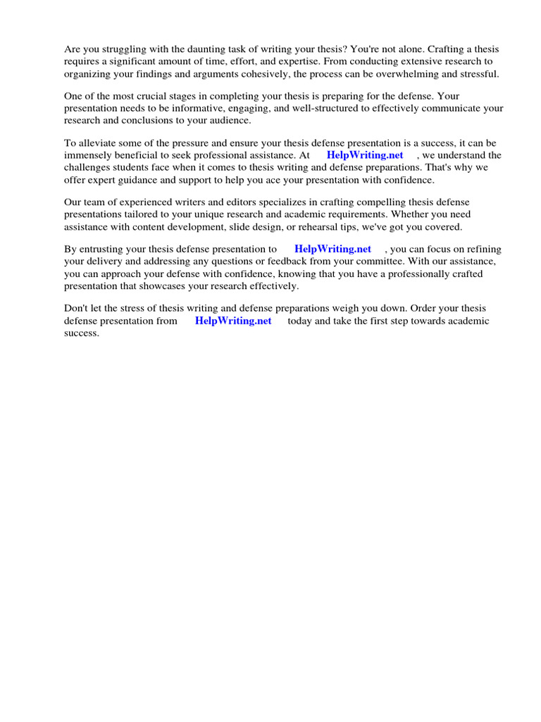 Sample PPT For Thesis Defense | PDF