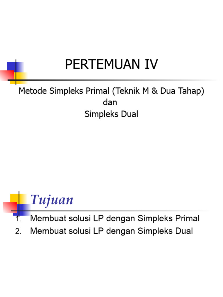 Metode Simpleks Primal dan Dual LP | PDF