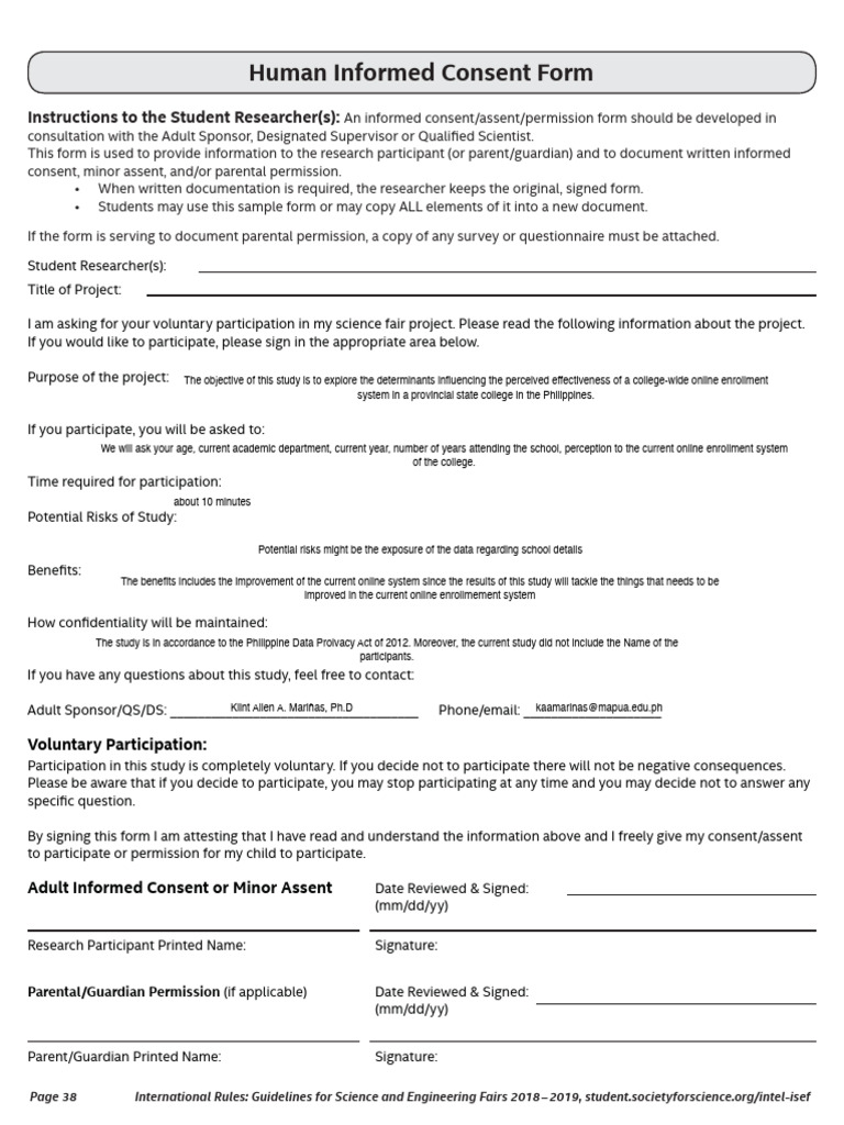 Sample Informed Consent | PDF | Informed Consent