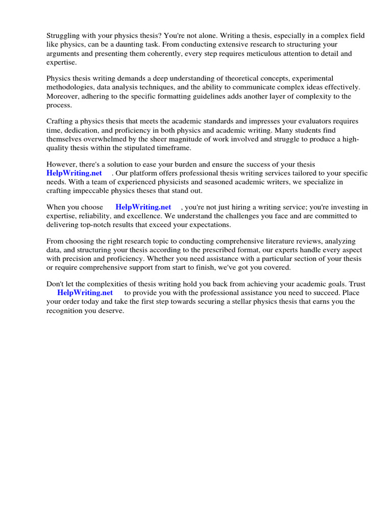 Physics Thesis Format | PDF | Thesis | Superconductivity