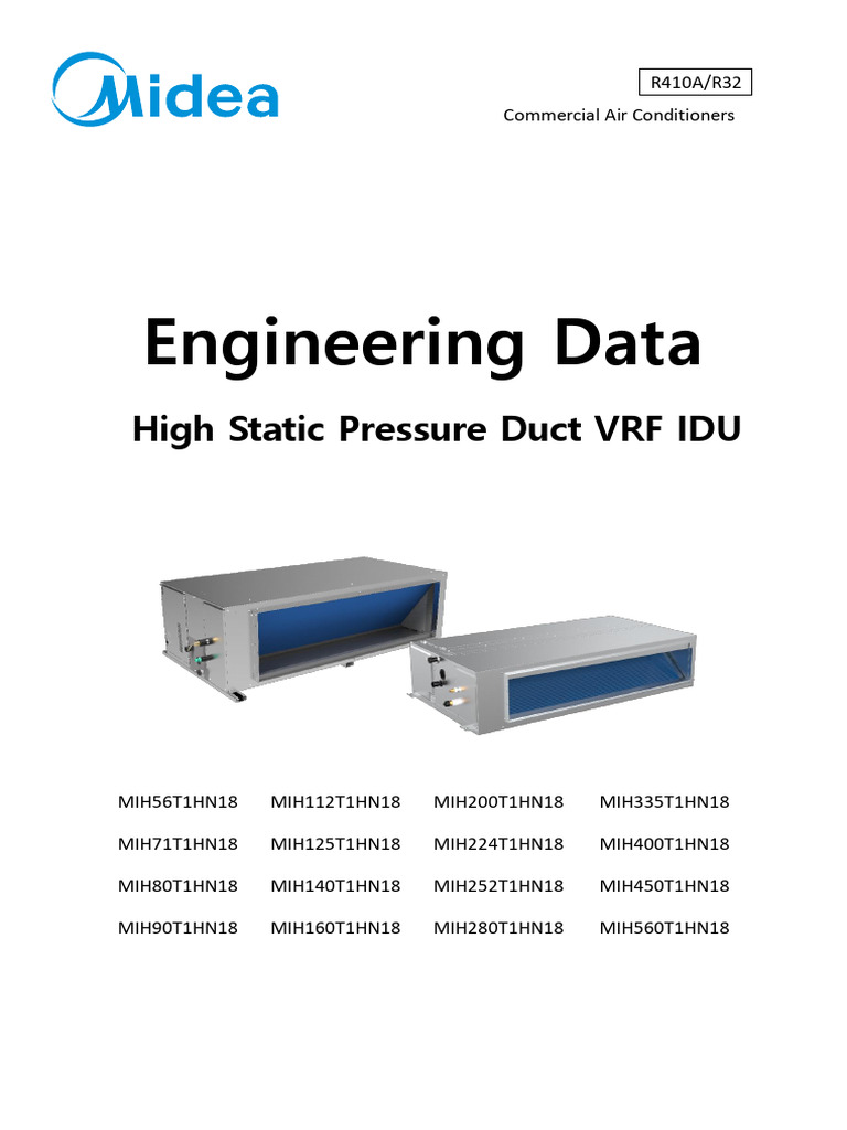 TM Midea V8 High Static Pressure Duct VRF Engineering Data Book ... TM Midea V8 High Static Pressure Duct VRF Engineering Data Book ...