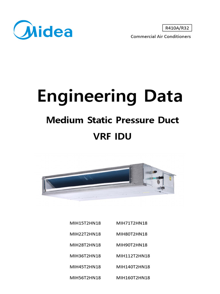 TM Midea VRF V8 Medium Static Pressure Duct UAE 20230608 V2 | PDF | Pipe (Fluid Conveyance ...