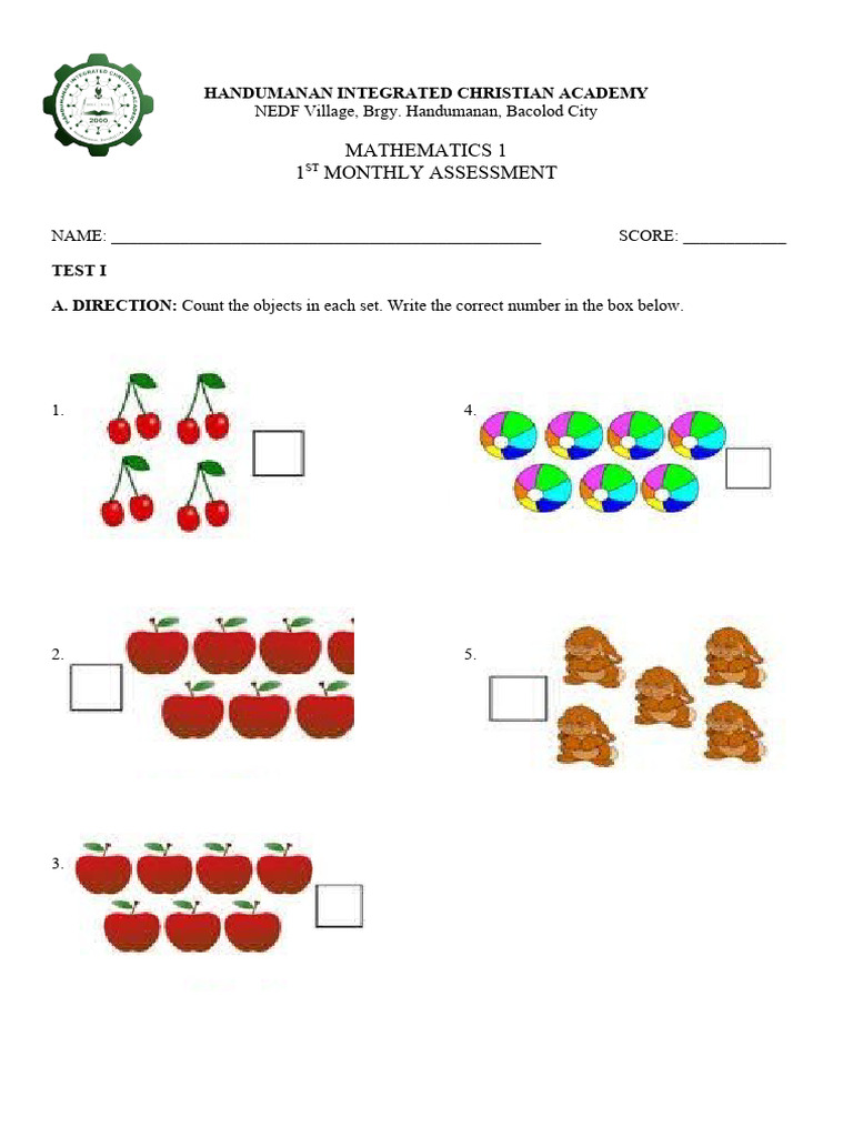 1ST MONTHLY - MATH 1 (5 Copies) | Download Free PDF | Mathematics | Science