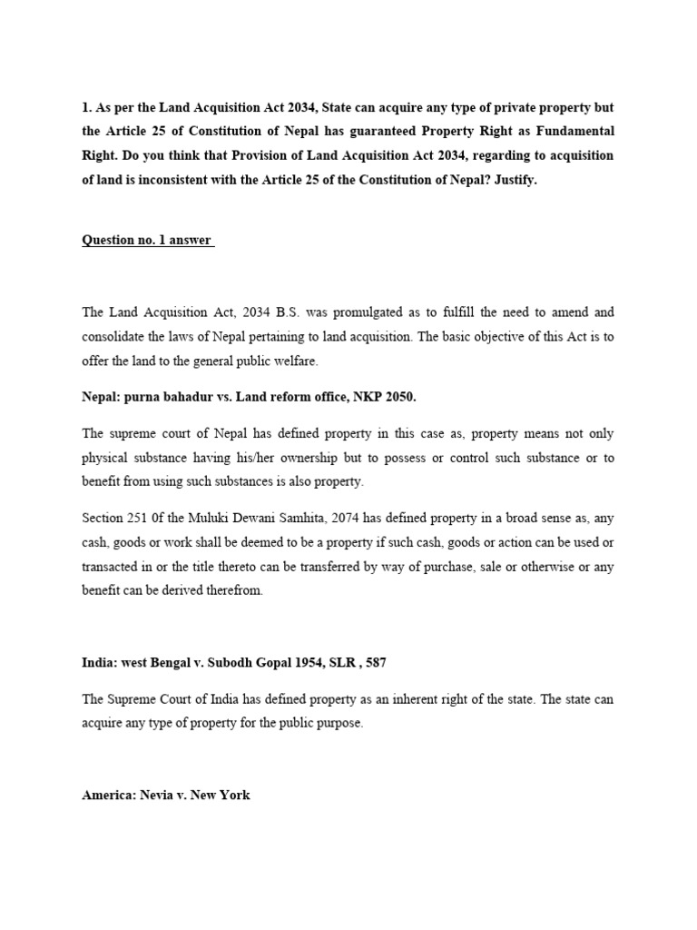 Land Acquisition Act 2034 Overview | PDF | Eminent Domain | Property