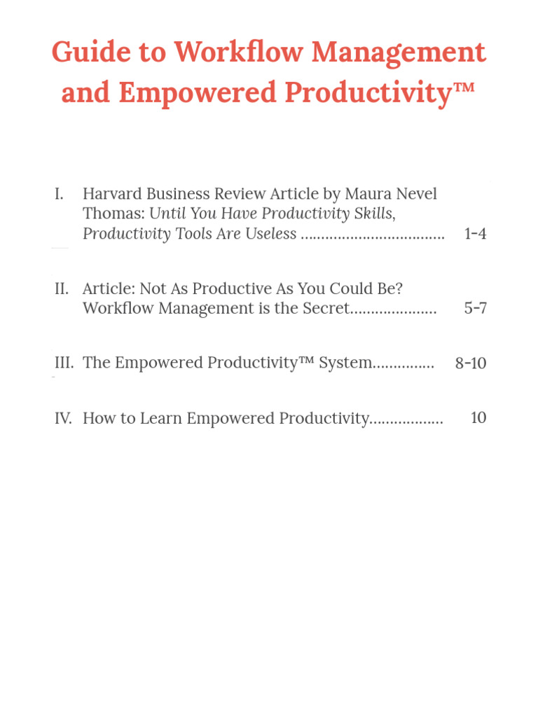 Guide to Workflow Management and Empowered Productivity | PDF