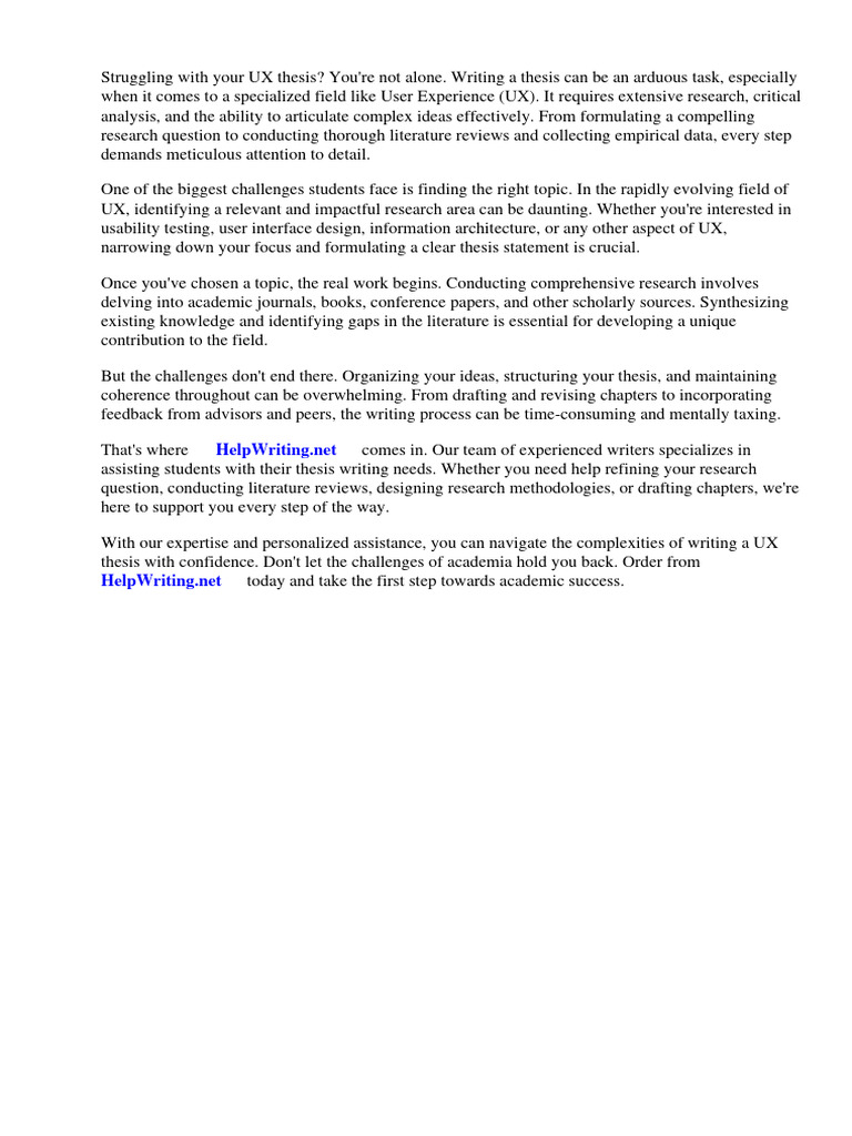 Ux Thesis Ideas | PDF | User Experience | Thesis