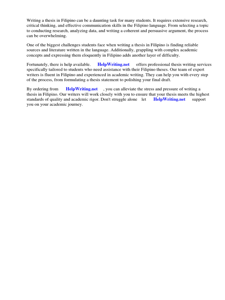 Ano Ang Thesis Sa Filipino | PDF | Tagalog Language | Languages Of ...