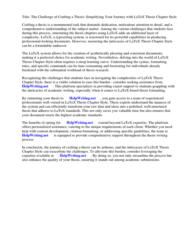 Latex Thesis Chapter Style | PDF | Te X | Thesis