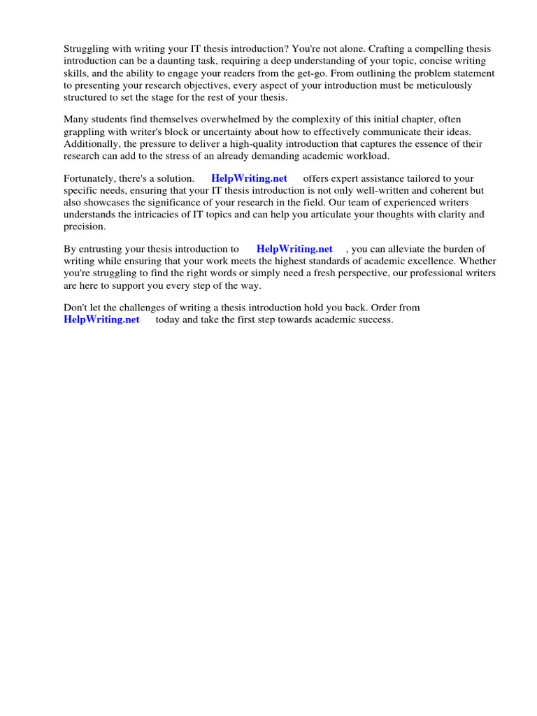 It Thesis Introduction Example PDF Essays Thesis