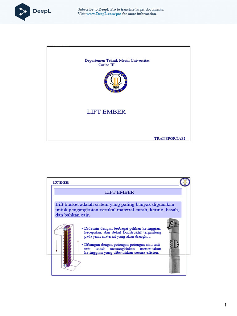 Desain dan Penggunaan Lift Ember | PDF