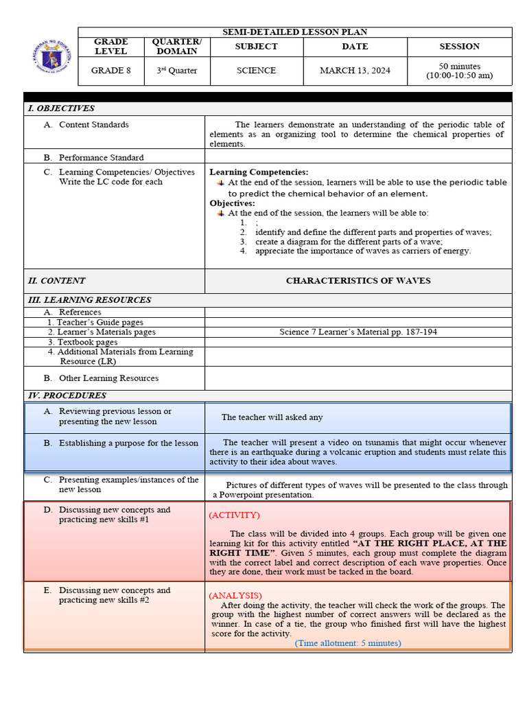 Detailed Lesson Plan in Science 7 | PDF | Learning | Teachers