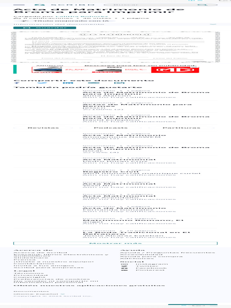 Acta de Matrimonio de Broma para Imprimir PDF | PDF