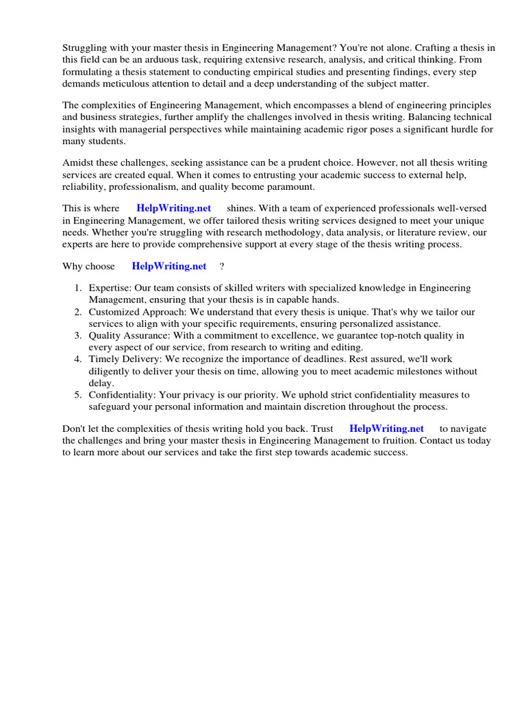 Master Thesis Engineering Management | PDF | Thesis | Expert
