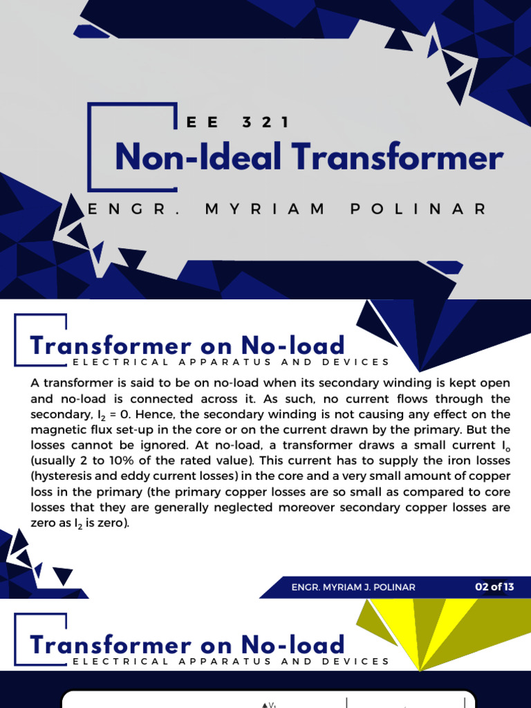 4 Non-Ideal Transformer No-Load | PDF | Transformer | Electrical ...