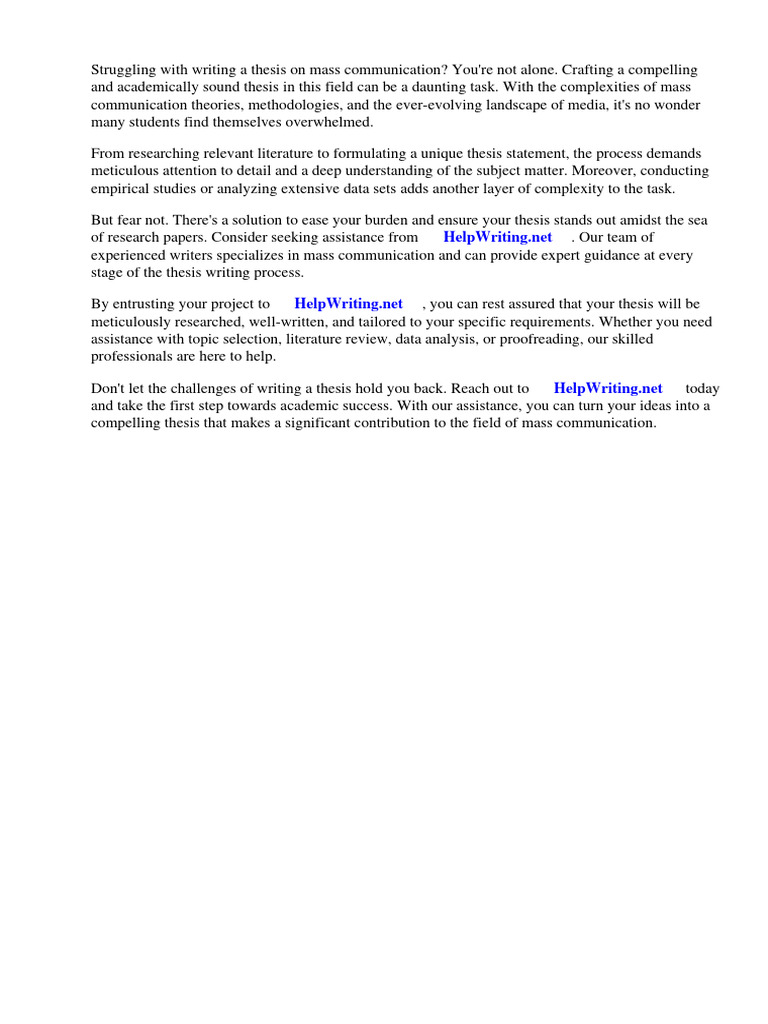 Mass Communication Thesis Titles | PDF
