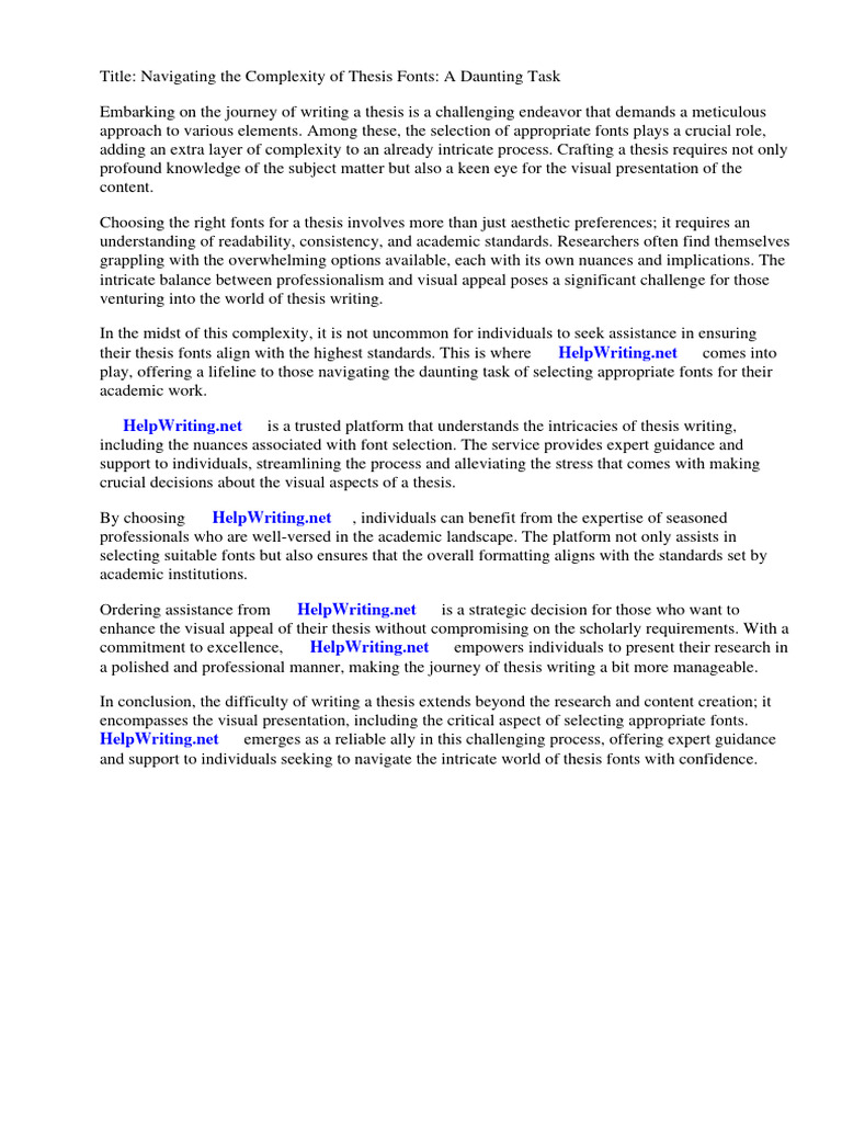 Thesis Fonts | PDF | Typefaces | Thesis