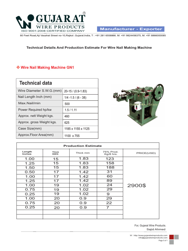Nail Making Machine 20-21 | PDF | Grinding (Abrasive Cutting) | Manufactured Goods