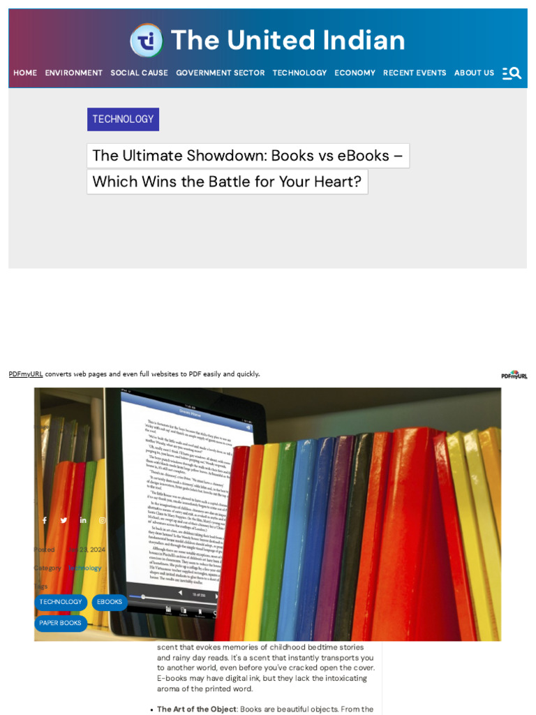 Books Vs Ebooks | PDF | E Reader | Books