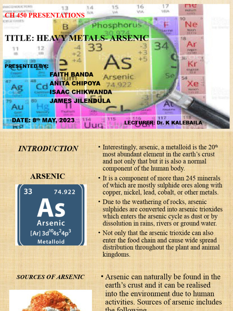 Arsenic Presentation | PDF | Arsenic | Environmental Remediation