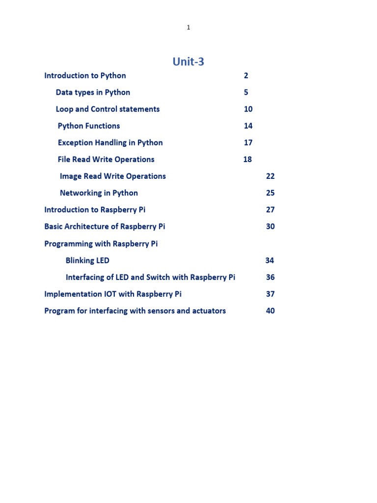 UNIT-3 | PDF | Raspberry Pi | Python (Programming Language)