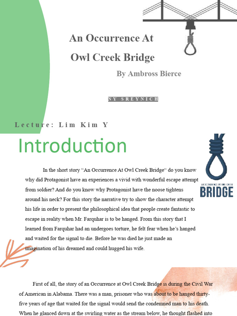 An Occurrence at Owl Creek Bridge-Oral Presenting | PDF | Mystery ...
