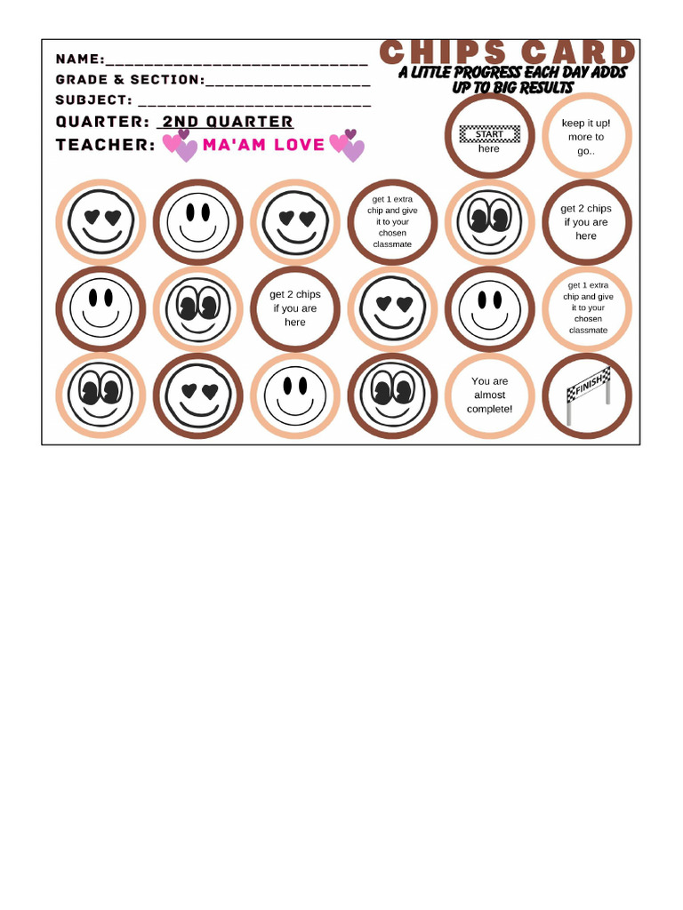 Chips Card 2023-2024 2ndquarter | PDF