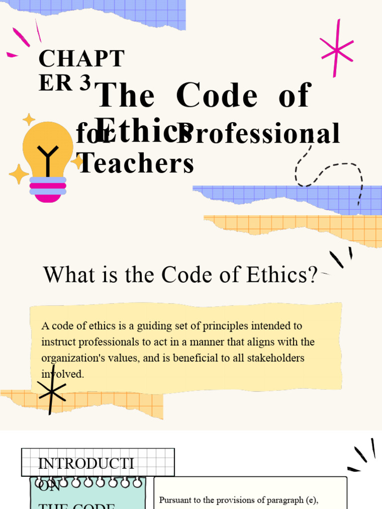 CHAPTER 3 CODE OF ETHICS - Articles 1&2 | PDF