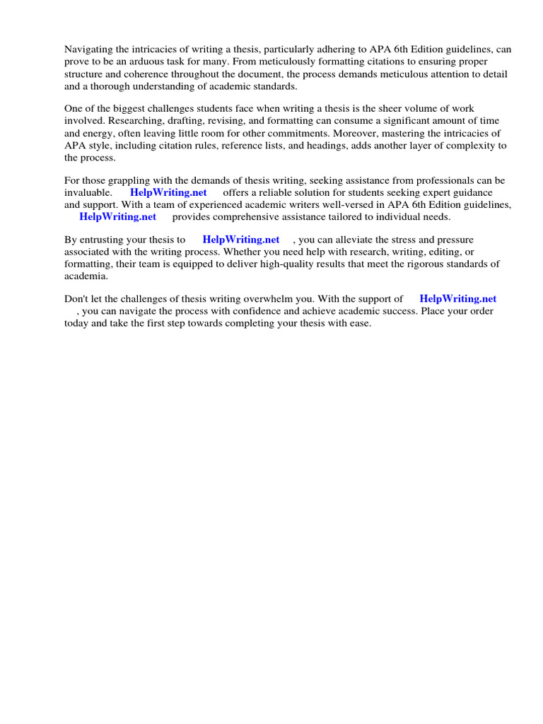 Apa 6th Edition Thesis Guidelines | PDF
