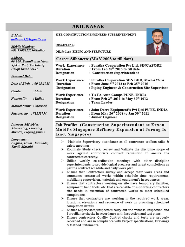 CV - Anil Nayak | PDF