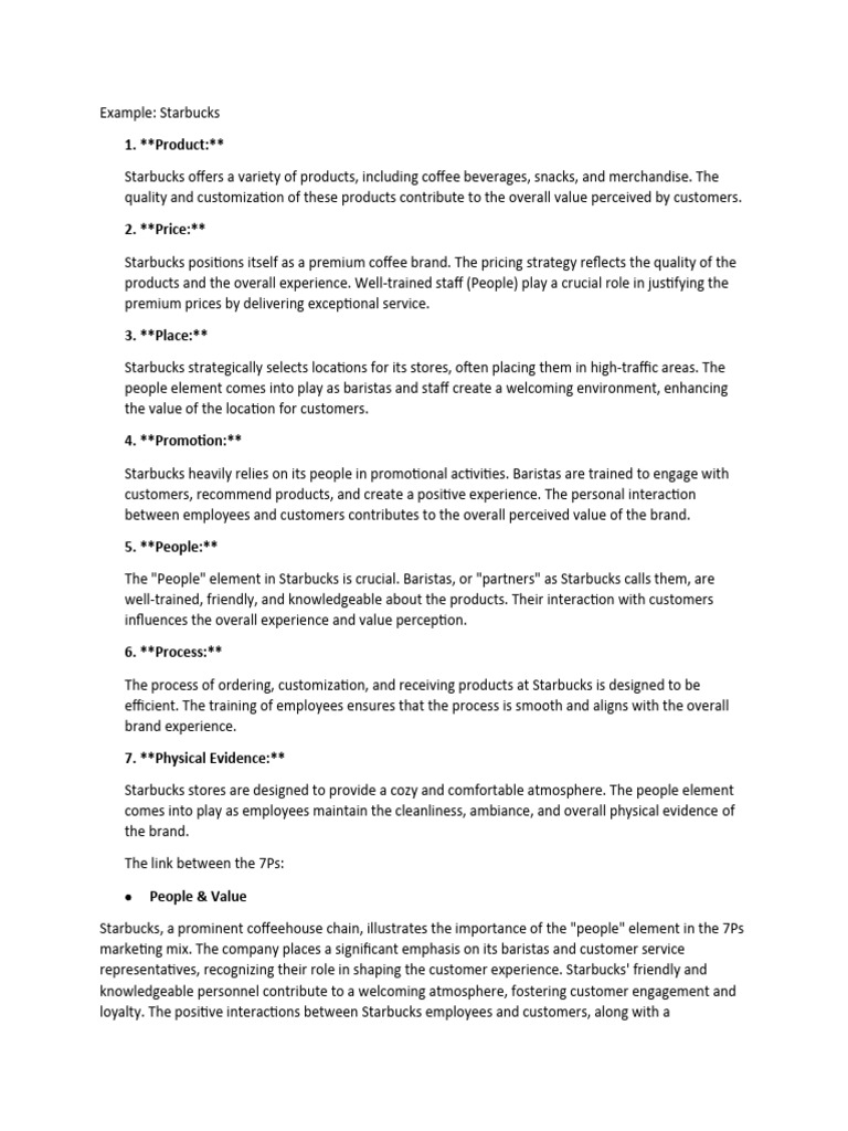 7Ps Example | PDF | Starbucks | Brand