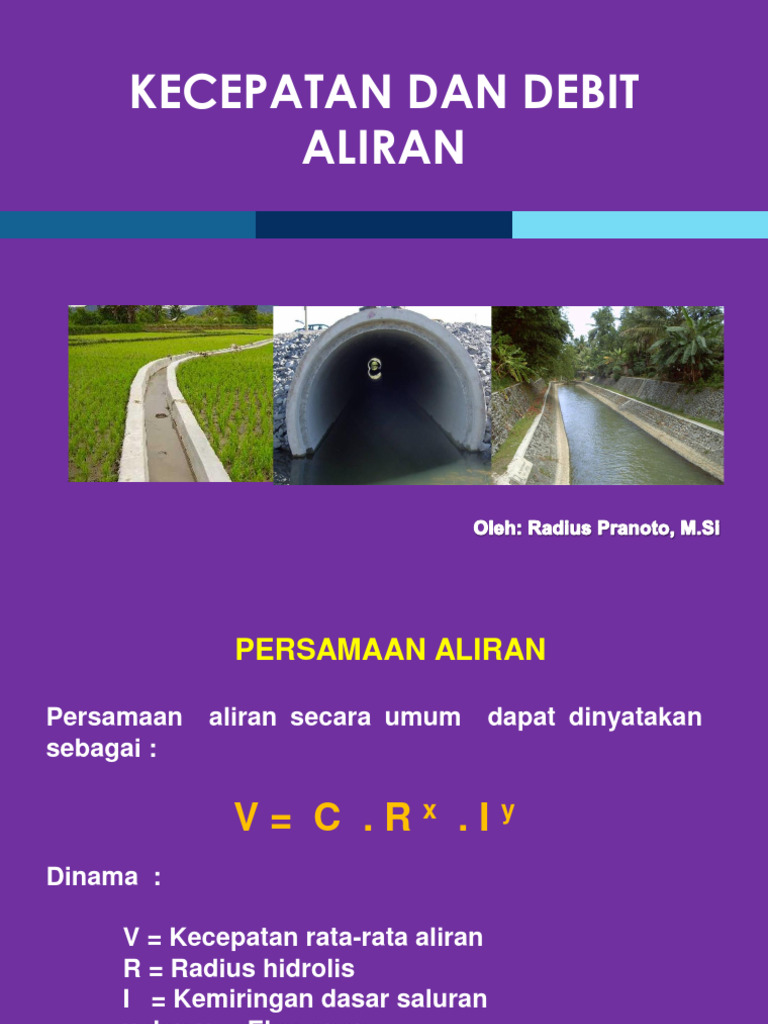 8-Perencanaan Kecepatan Dan Debit Aliran 23.24 | PDF