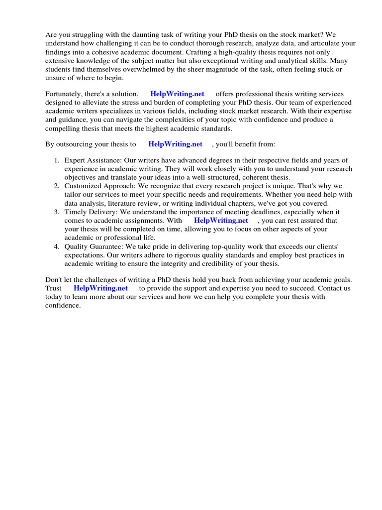Phd Thesis Stock Market | PDF | Stocks | Stock Market