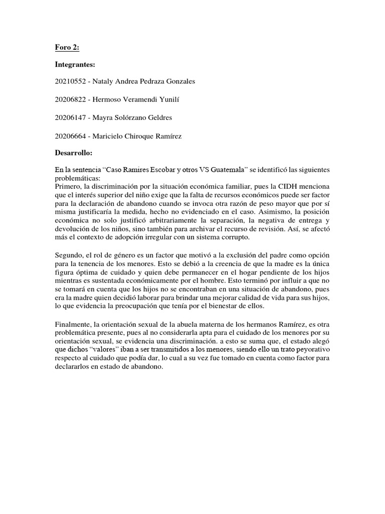 Caso Ramirez Escobar y Otros Vs Guatemala | PDF