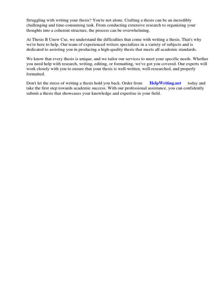 Thesis B Unsw Cse | PDF